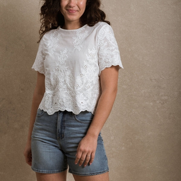 Neuflora | Tops | Neuflora Maybelle Elegant White Lace Top | Poshmark